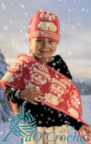 Snowmen Scarf and Beanie | AdO crochet
