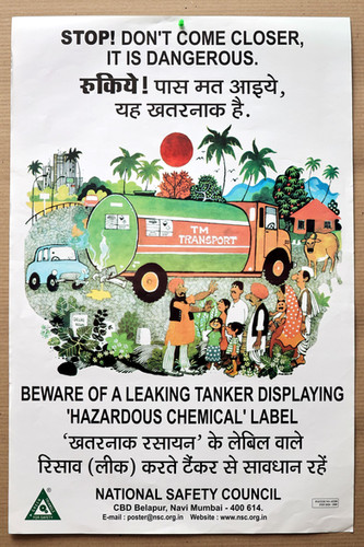 65208 B - BEWARE OF A LEAKING TANKER TANKER DISPLAYING 'HAZARDOUS ...