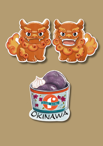 Okinawa - Lot de 3 Stickers | Atelier Kozokou