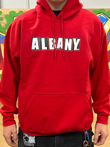 Albany Stoked (Faker) Hoodie Red Adult Sizes | Stoked 2 Sk8
