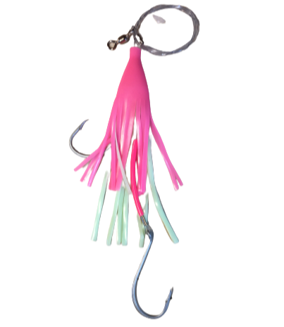 771-6 Halibut Double Skirt Pink Glow | rite-angle-fishing