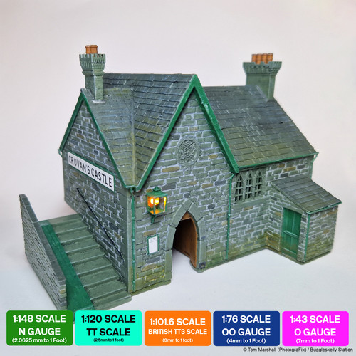 Crovan's Castle Station - Stone Railway Building - N, TT, TT3, OO, O ...