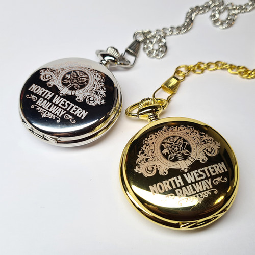 North Western Railway (NWR) Pocket Watch - Silver/Gold | PhotograFix