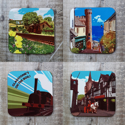 Will Hay Wooden Coasters - 4 Designs | PhotograFix