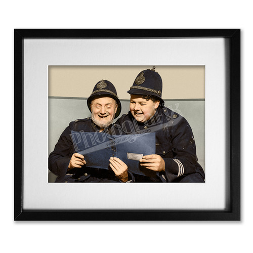 Moore Marriott & Graham Moffatt in 'Ask a Policeman' - Colourised Print ...