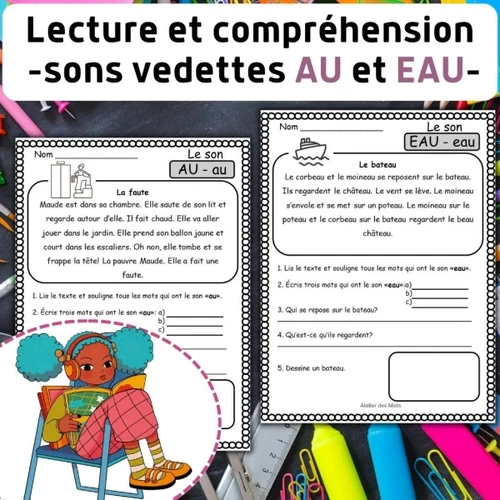 Lecture et compréhension - sons AU et EAU | Atelierdemots