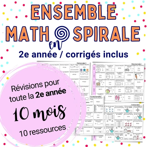 Ensemble Math en spirale 2e année / Révision | Atelierdemots