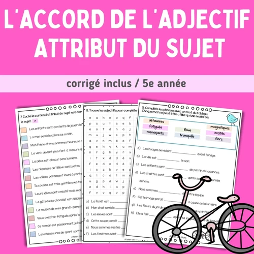 L’accord de l’adjectif attribut du sujet 5e | Atelierdemots