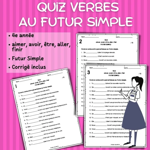 Quiz conjugaison verbes au Futur Simple | Atelierdemots