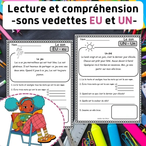Lecture et compréhension - sons EU et UN | Atelierdemots