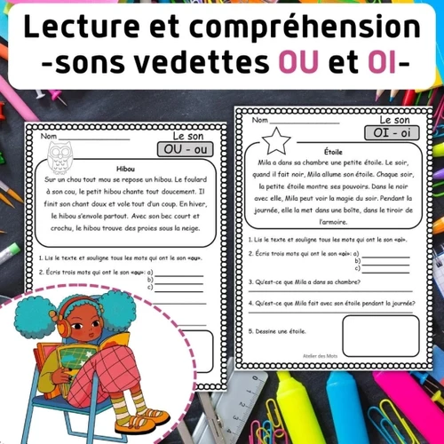 Lecture et compréhension - sons OU et OI | Atelierdemots