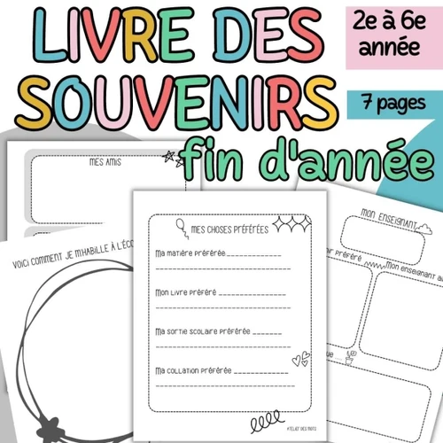 Livre des souvenirs de fin d'année | Atelierdemots