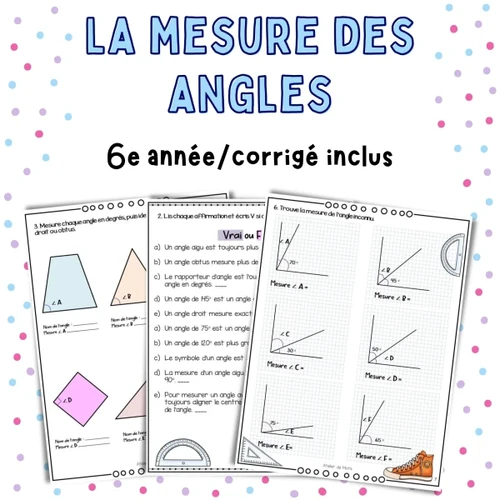 La mesure des angles 6e | Atelierdemots