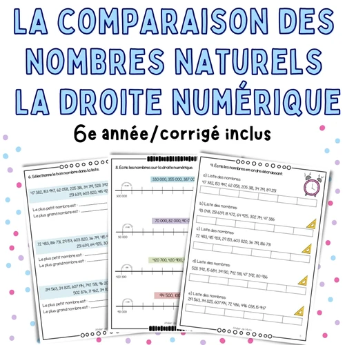 La comparaison des nombres naturels 6e | Atelierdemots