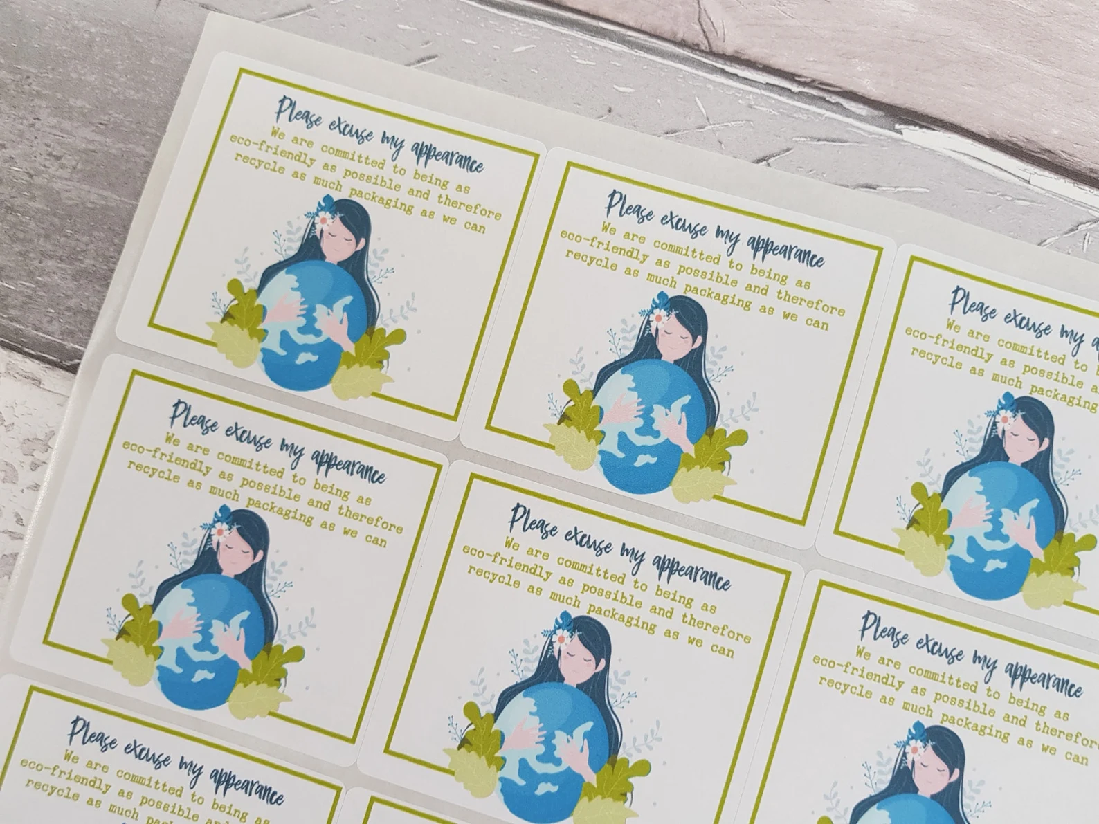 Recycled Paper Stickers - Excuse My Appearance Reused Packaging Sticker ...