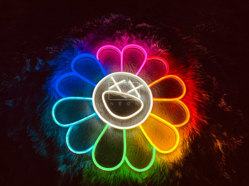 Kaws Sunflower By Takashi Murakami | LED Neon Sign | ONE Neon Signs