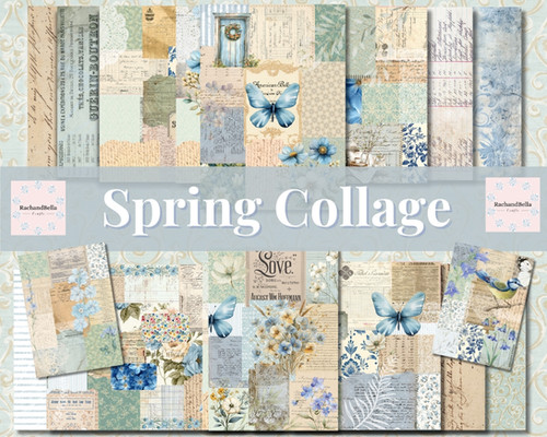 Spring Collage Journal Papers A4 | RachandBella Crafts