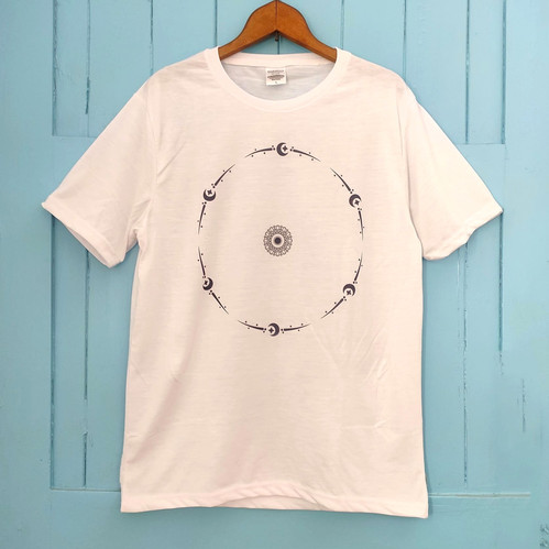 Celestial Eye White Polycot T-shirt | Festive Hues