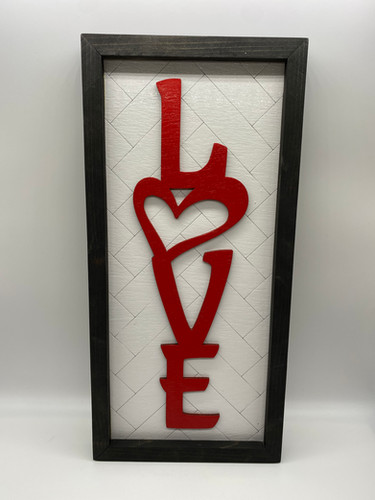 Vertical LOVE Herringbone Sign SVG FILES ONLY | OMTech Lasers