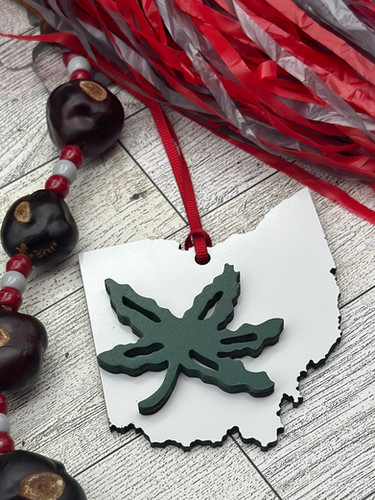 Ohio State Buckeye Leaf Ornament | OMTech Lasers