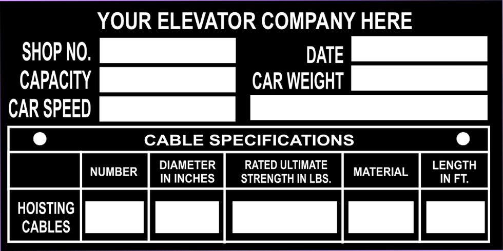Elevator-specific-tags | 888.4My.Tags Metalphoto Nameplates