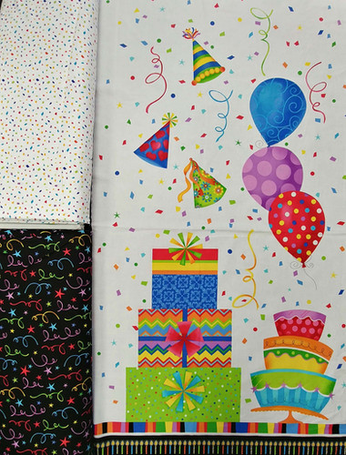 Party Time birthday panel | quiltsplus