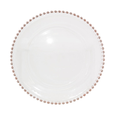 Glass underplate with dotted rim | Belle Doux Decor