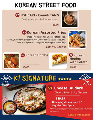 MENU | K1 & Bobapop