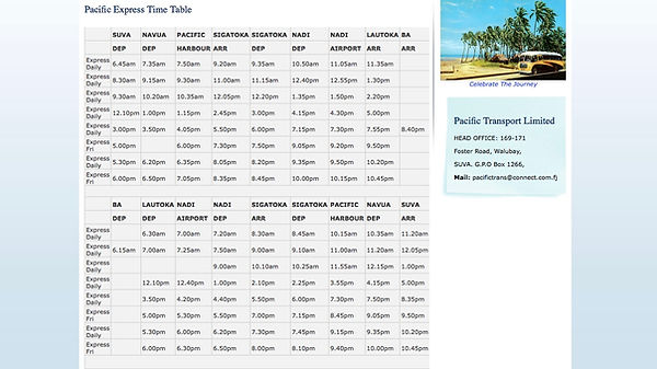 Fiji Airport Bus schedule | Fiji express bus, Fiji airport bus
