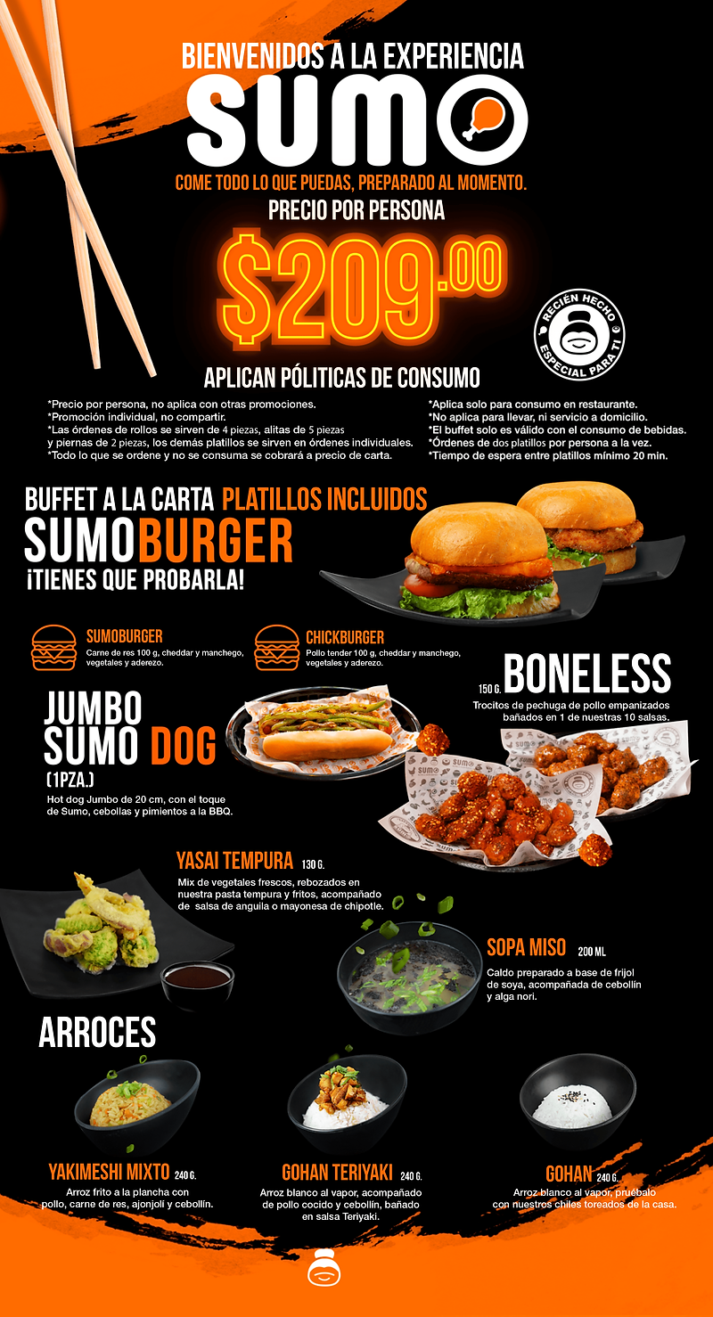 SUMO Buffet | Sushi, Alitas, Hamburguesas y más