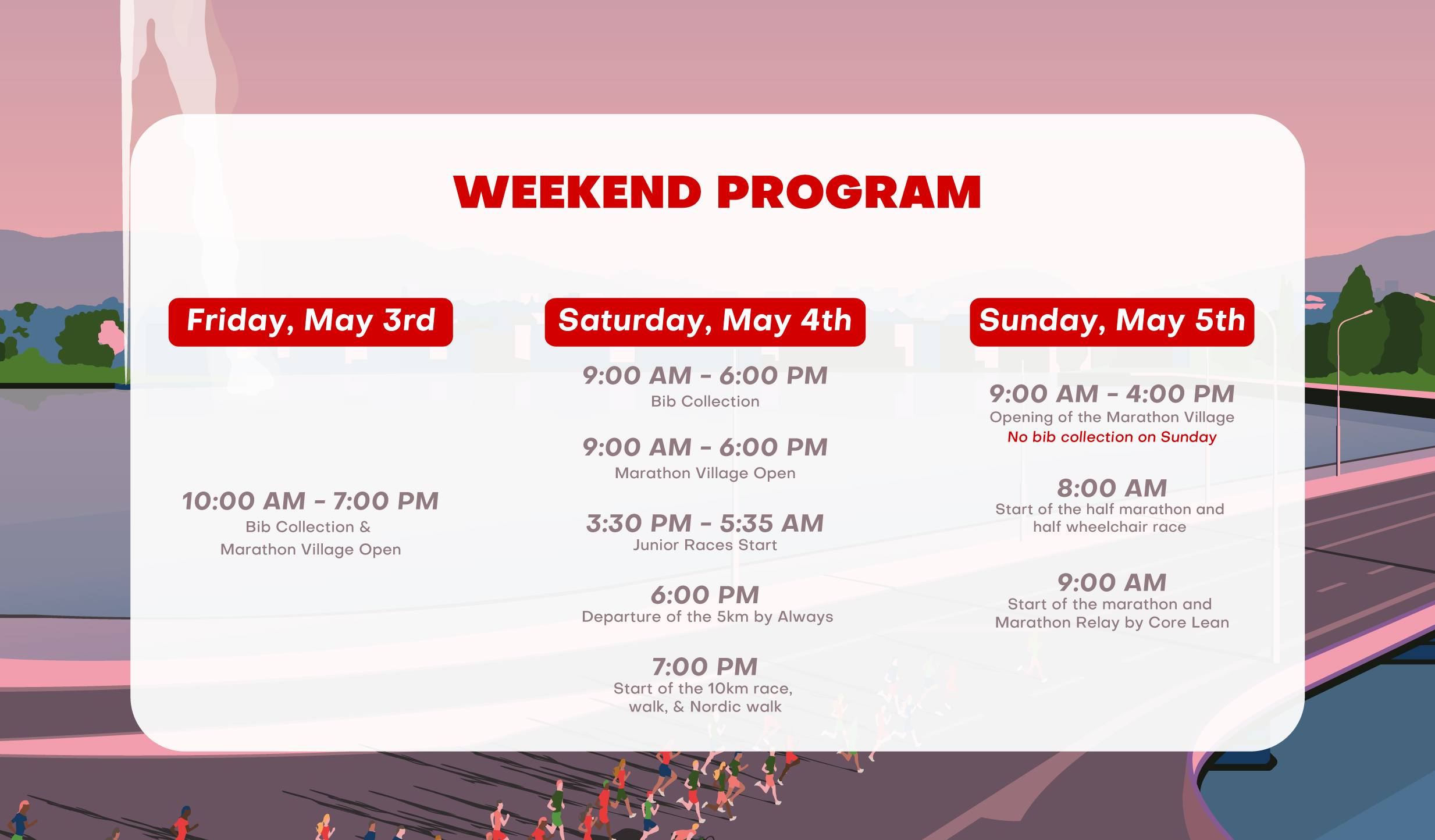 Weekend program: don't miss out!