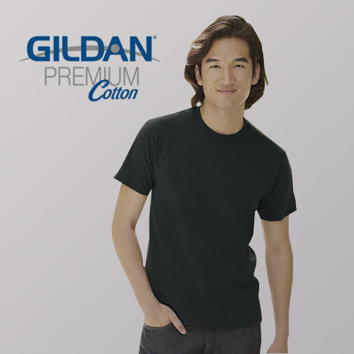 Gildan® 76000 Premium Cotton™ ADULT T-SHIRT 成人環紡圓筒T恤 (黑白、麻紋、螢光系列) | apixel