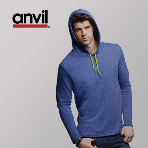 ANVIL® 987 HOODED T-SHIRT 成人輕身連帽長袖T恤 | apixel