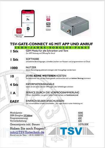 Gate-Connect Torsteuerung per APP | TSV Online Shop