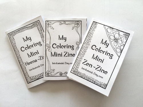 DIY 3 Mini Zine Coloring Books | Intrikate Ink