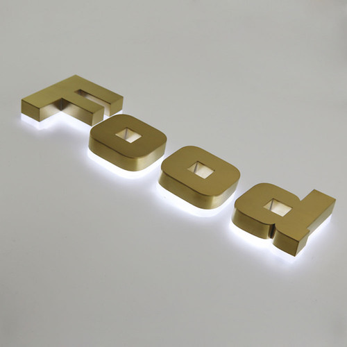 Hanging Golden visible at night Company Sign, Business Letter ...