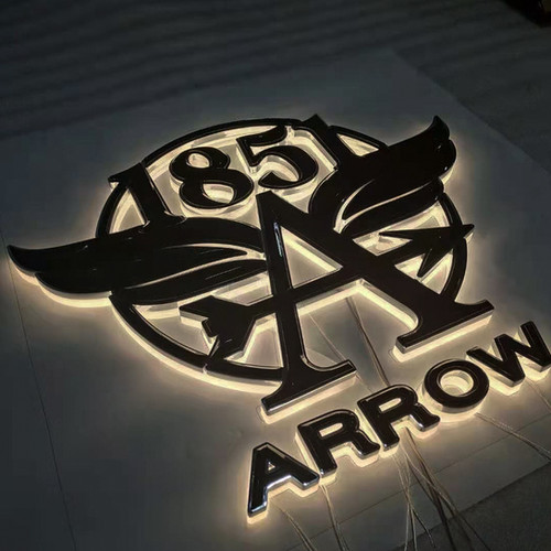 Arrow sign logo with golden 3D surface finishing,led letter signs ...