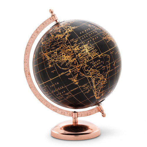 BLACK & GOLD GLOBE | about