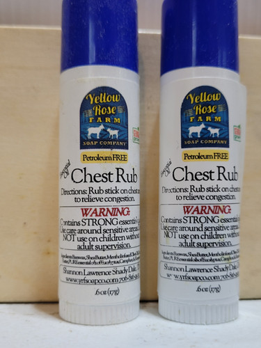Chest Rub Stick | YellowRoseFarmSoapCo