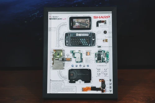 Disassembled T-Mobile Sidekick Phone Frame Art, Disassemble Art, Framed ...