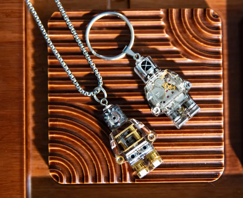Cyberpunk Necklace with Mechanical Robot Pendant, Unique Circuit ...
