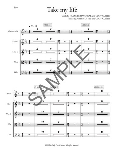Take My Life - Score and Parts | psallos