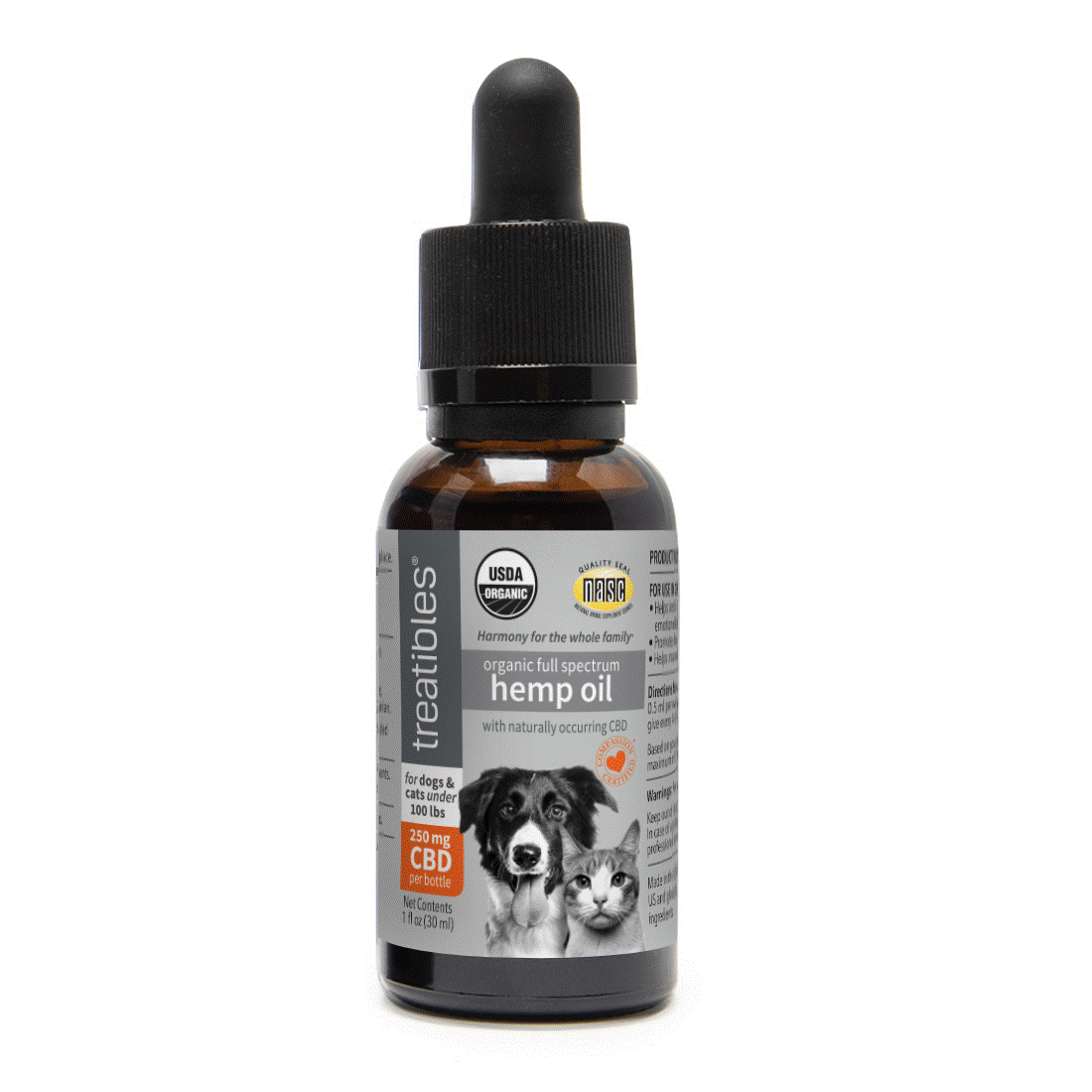 250 MG ORGANIC FULL SPECTRUM HEMP OIL for Dogs under 100lbs | Remi's ...