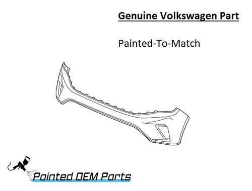 Painted 2021-2023 Volkswagen Atlas Front Bumper Cover | Genuine OEM