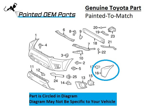 Painted 2012-2015 Toyota Tacoma Front Bumper Extension | Genuine OEM