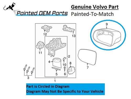 Painted 2017-2023 Volvo V90 Cross Country Side Mirror Cover | Genuine OEM