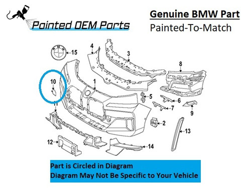 Painted 2023-2024 BMW i7 Front Tow Hook Cover | Genuine OEM