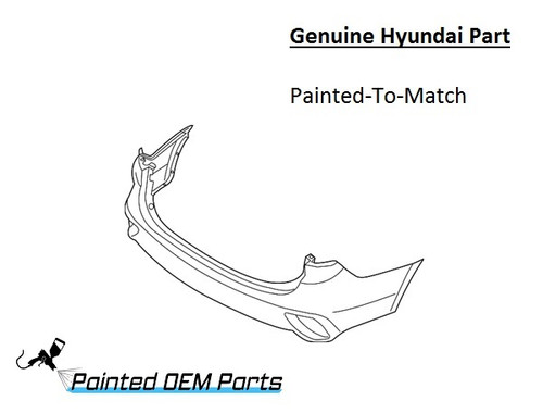 Painted 2017-2019 Hyundai Santa Fe Rear Bumper | Genuine OEM