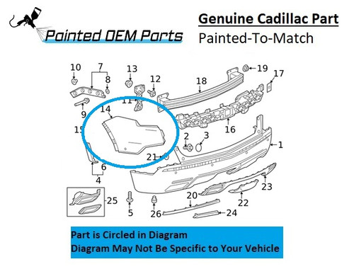 Painted 2021-2023 Cadillac XT5 Rear Bumper Side Panel | Genuine OEM