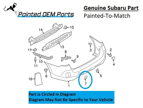Painted 2018-2019 Subaru Outback Rear Tow Hook Cover | Genuine OEM